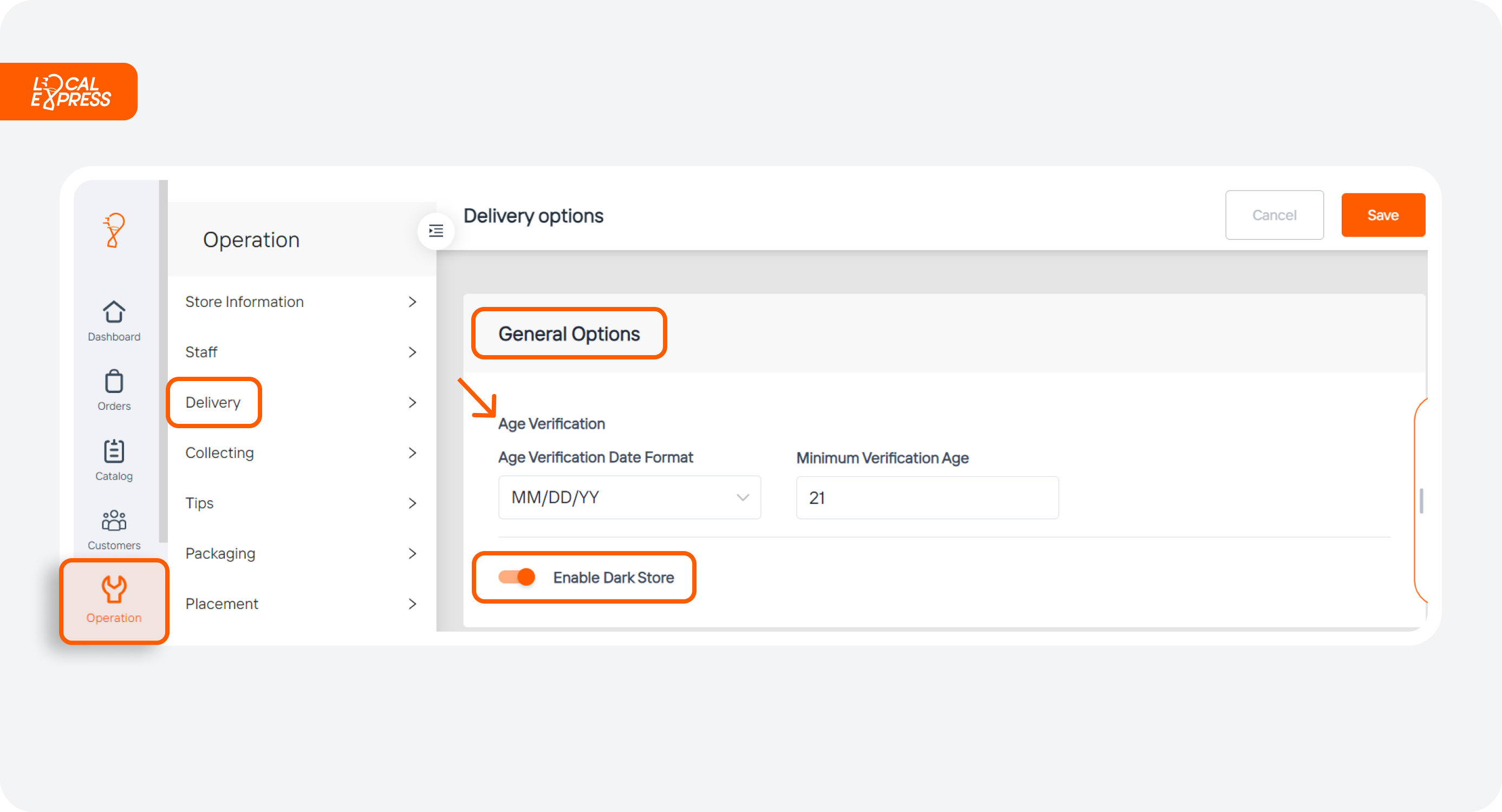 Delivery Tab Overview