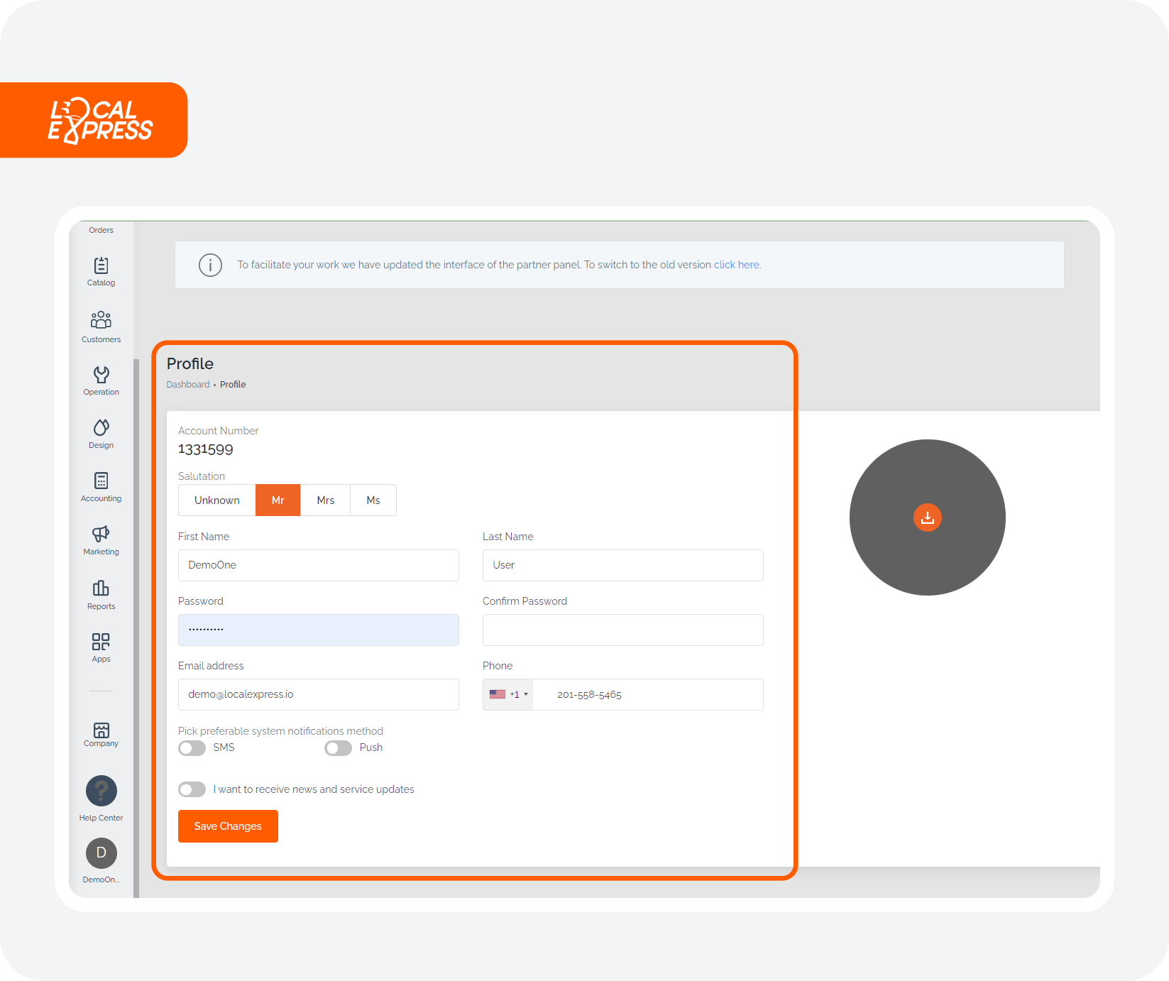 Profile Settings Customization
