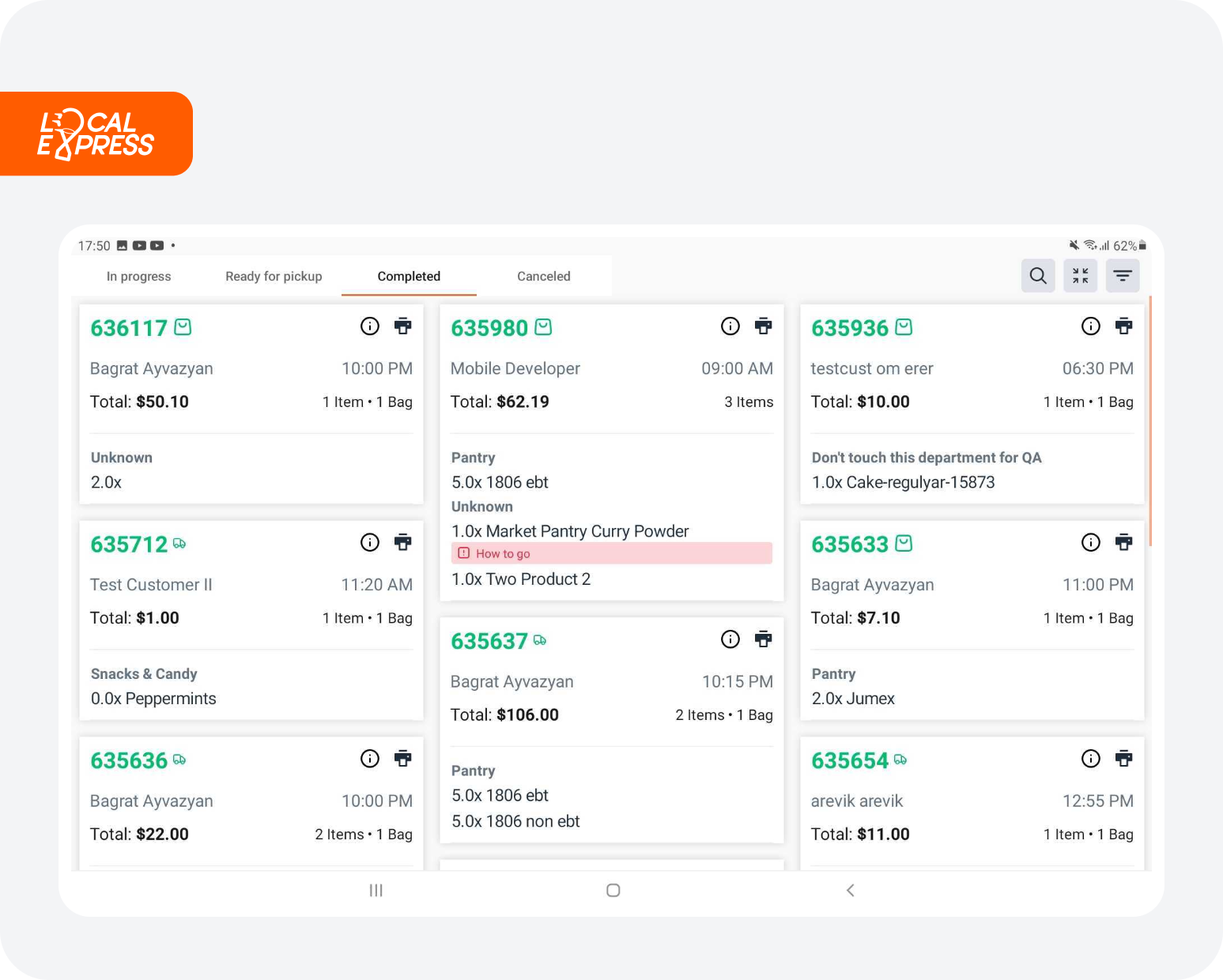 KDS: Quick Collecting Mode on Tablets